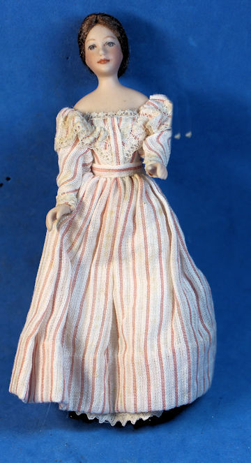 Doll - lady in striped dress - $28.00 : S P Miniatures, Quality ...